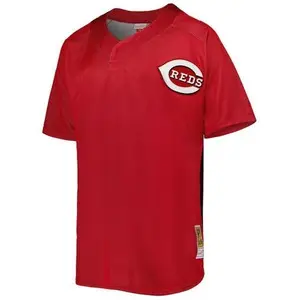 Mitchell & Ness Ken Griffey Jr. Cincinnati S Cooperstown Collection Mesh Batting Practice Button-up Jersey