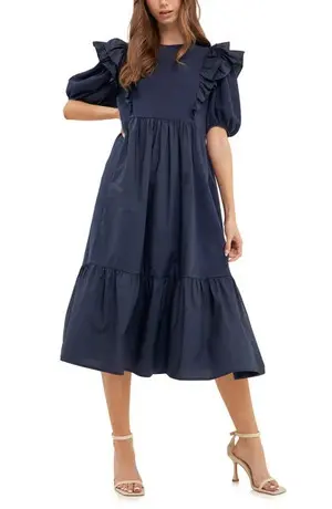 Ruffle Sleeve Day Dresses