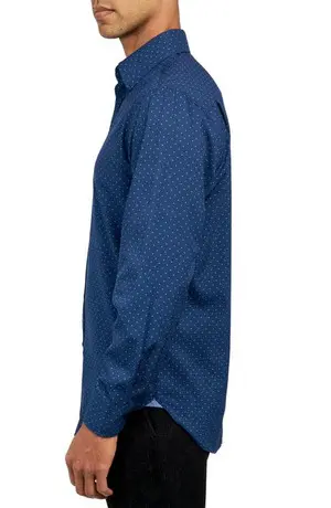 W.R.K Regular Fit Dot Print Performance Stretch Dress Shirt