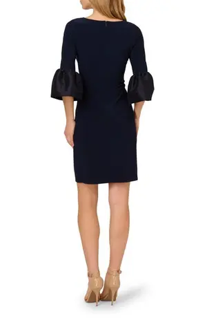 Adrianna Papell Bell Sleeve Jersey Sheath Dress