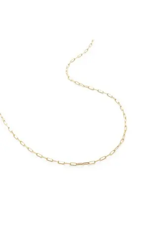 Monica Vinader 14k Gold Paper Clip Chain Necklace - 14kt Solid Gold