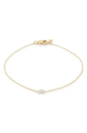 Monica Vinader 14k Gold Marquise Diamond Solitaire Bracelet