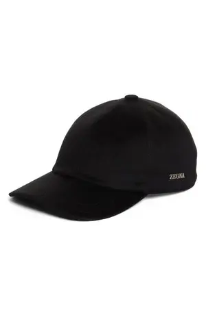Zegna Cashmere Baseball Cap - Black