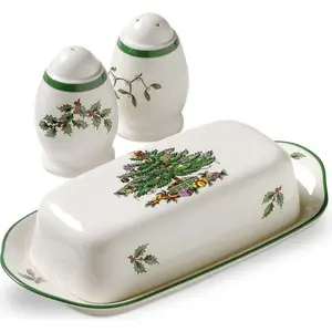 SPODE Christmas Tree Hostess Set - Green