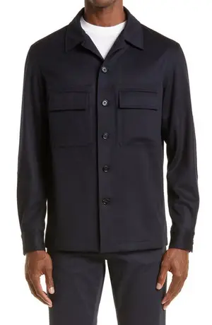 Zegna Oasi Cashmere Overshirt - Navy