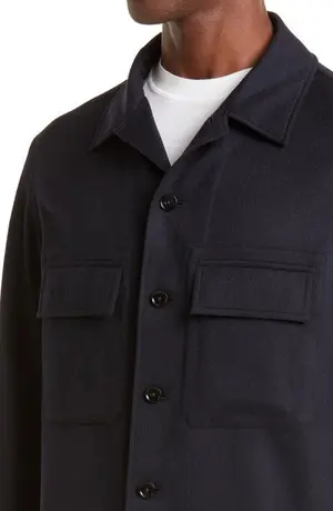 Zegna Oasi Cashmere Overshirt - Navy