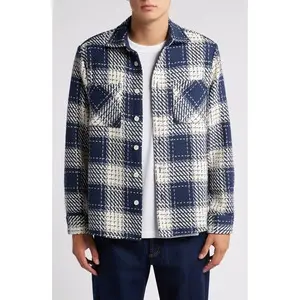 WAX LONDON Whiting Beatnik Button-up Overshirt - Marine