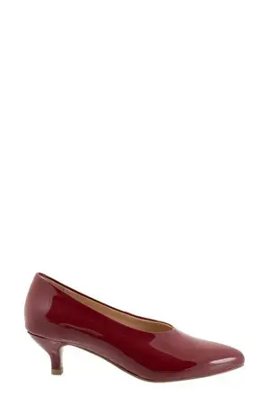 Trotters Kimber Kitten Heel Pump - Sangria Patent