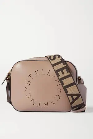Stella McCartney Stella McCartney Perforated Vegetarian Leather Camera Bag Gray