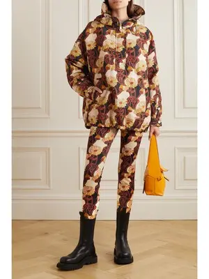 La DoubleJ Floral-print Hooded Shell Jacket
