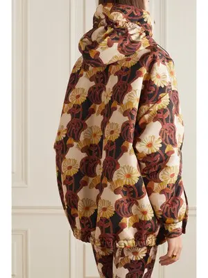 La DoubleJ Floral-print Hooded Shell Jacket