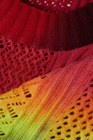 AGR Cropped Ombré Pointelle-knit Sweater