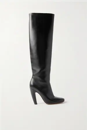 Bottega Veneta Leather Knee Boots - Black
