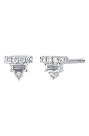 Bony Levy Gatsby Diamond Triangle Stud Earrings - 18k White Gold