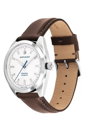 Movado Heritage Datron Leather Strap Watch