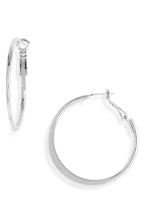 Nordstrom Demifine Tapered Hoop Earrings - Sterling Silver Plated