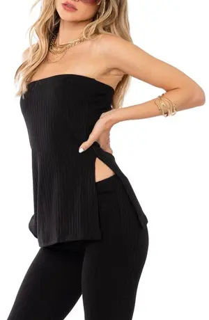 EDIKTED Dekota Ribbed Strapless Top
