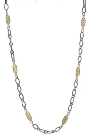 ARMENTA Carved Scroll Station Necklace