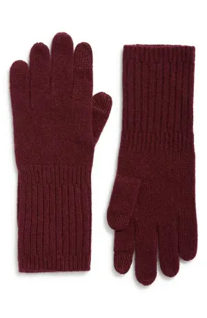 Nordstrom Cashmere Tech Gloves Burgundy Banner