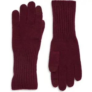 Nordstrom Cashmere Tech Gloves - Burgundy Field