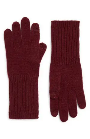Nordstrom Cashmere Tech Gloves Burgundy