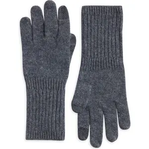 Nordstrom Cashmere Tech Gloves Charcoal Grey Heather
