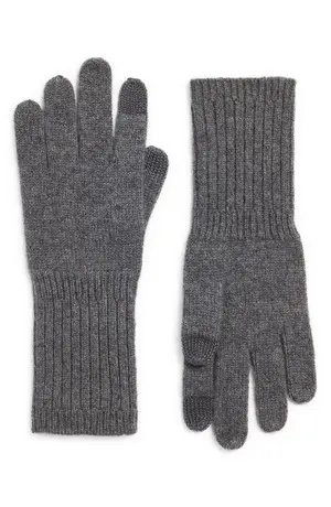 Nordstrom Cashmere Tech Gloves Grey Dark Heather