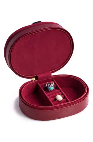 BEY-BERK Leather Travel Jewelry Case