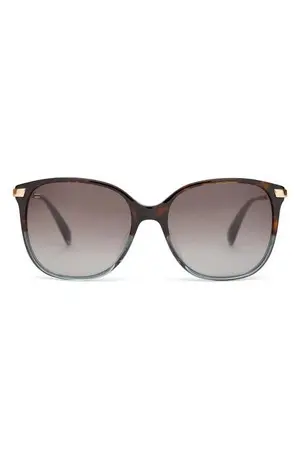Toms 55mm Gradient Square Sunglasses - Tortoise Ocean Grey Fade