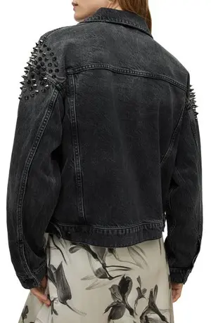 ALLSAINTS Studded Denim Trucker Jacket