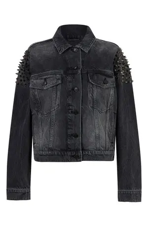 ALLSAINTS Studded Denim Trucker Jacket