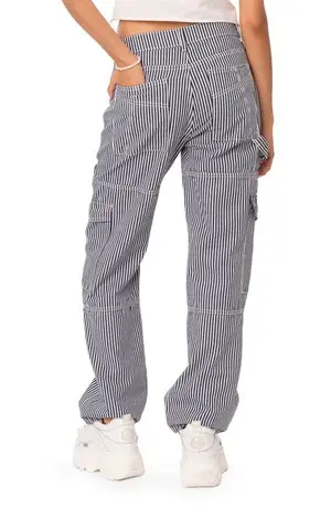 EDIKTED Stripe Out Cargo Pants