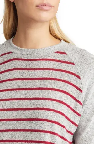 Loveappella Raglan Stripe Top - Burgundy