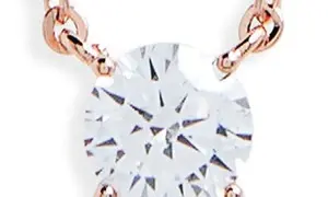 Nordstrom Cubic Zirconia Pendant Necklace - Clear- Rose Gold