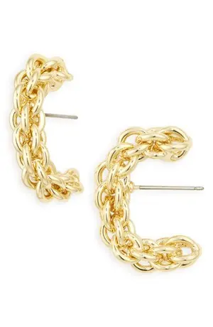 Demarson Dylan Huggie Hoop Earrings - 12k Shiny Gold