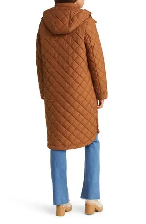 Joules Chatham Longline Quilted Puffer Jacket
