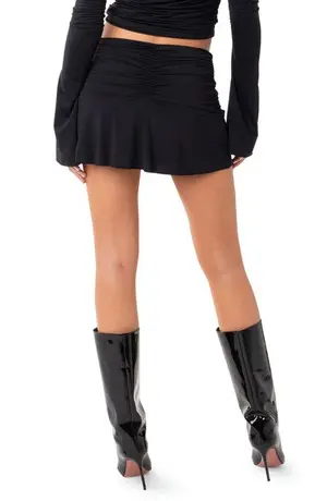 EDIKTED Corey Ruched Low Rise Miniskirt