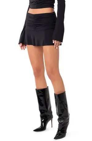 EDIKTED Corey Ruched Low Rise Miniskirt