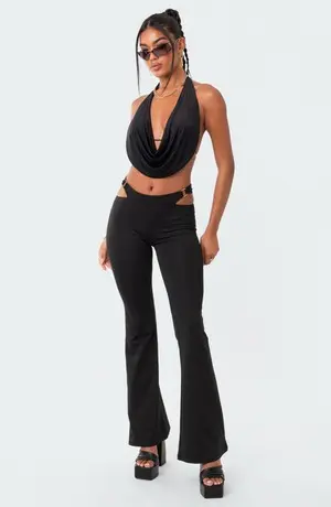 EDIKTED Monique Open Back Crop Top