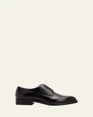Giorgio Armani Leather Derby Shoes - Black