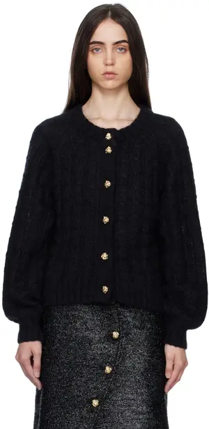 GANNI GANNI Black Cable Cardigan - 099 Black