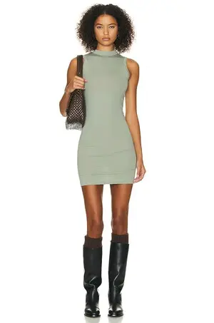 HELSA Jersey Mock Neck Mini Dress