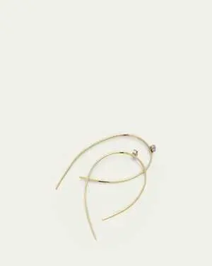 Lana Jewelry 14k Mini Wire Hoop Diamond Earrings - Gold