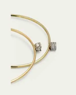 Lana Jewelry 14k Mini Wire Hoop Diamond Earrings - Gold