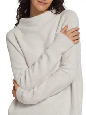 Vince Funnelneck Cashmere Sweater - Platinum