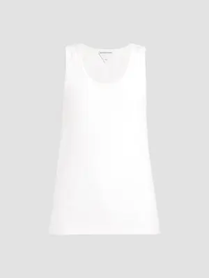 Bottega Veneta Rib-knit Oversized Tank Top Chalk