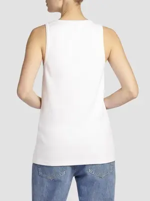 Bottega Veneta Rib-knit Oversized Tank Top - Chalk