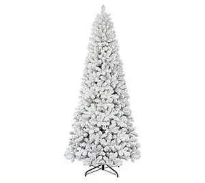 PULEO INTERNATIONAL Puleo 9' Artificial Flocked Virginia Pine Tree, 1460 Tips - One-color