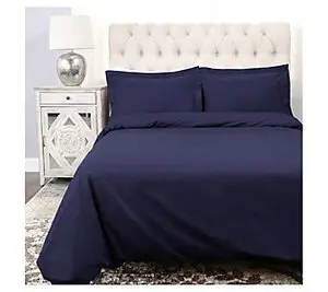SUPERIOR Solid Cotton Percale Duvet Cover Set, Win