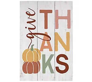 SINCERE SURROUNDINGS 16' Give Thanks Colorful R Ustic Pallet - One-color
